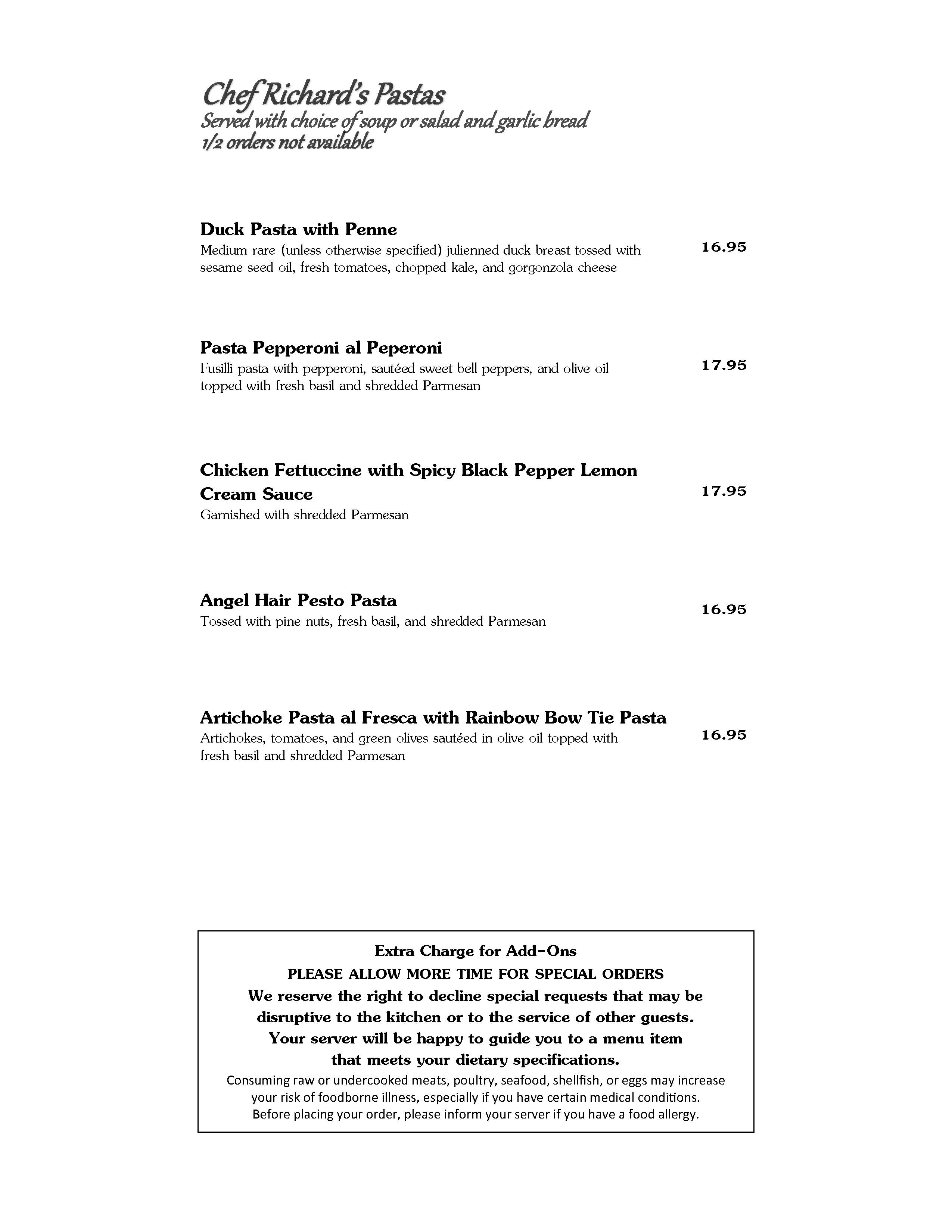 Lunch Dinner Menu Lunch Dinner Menu