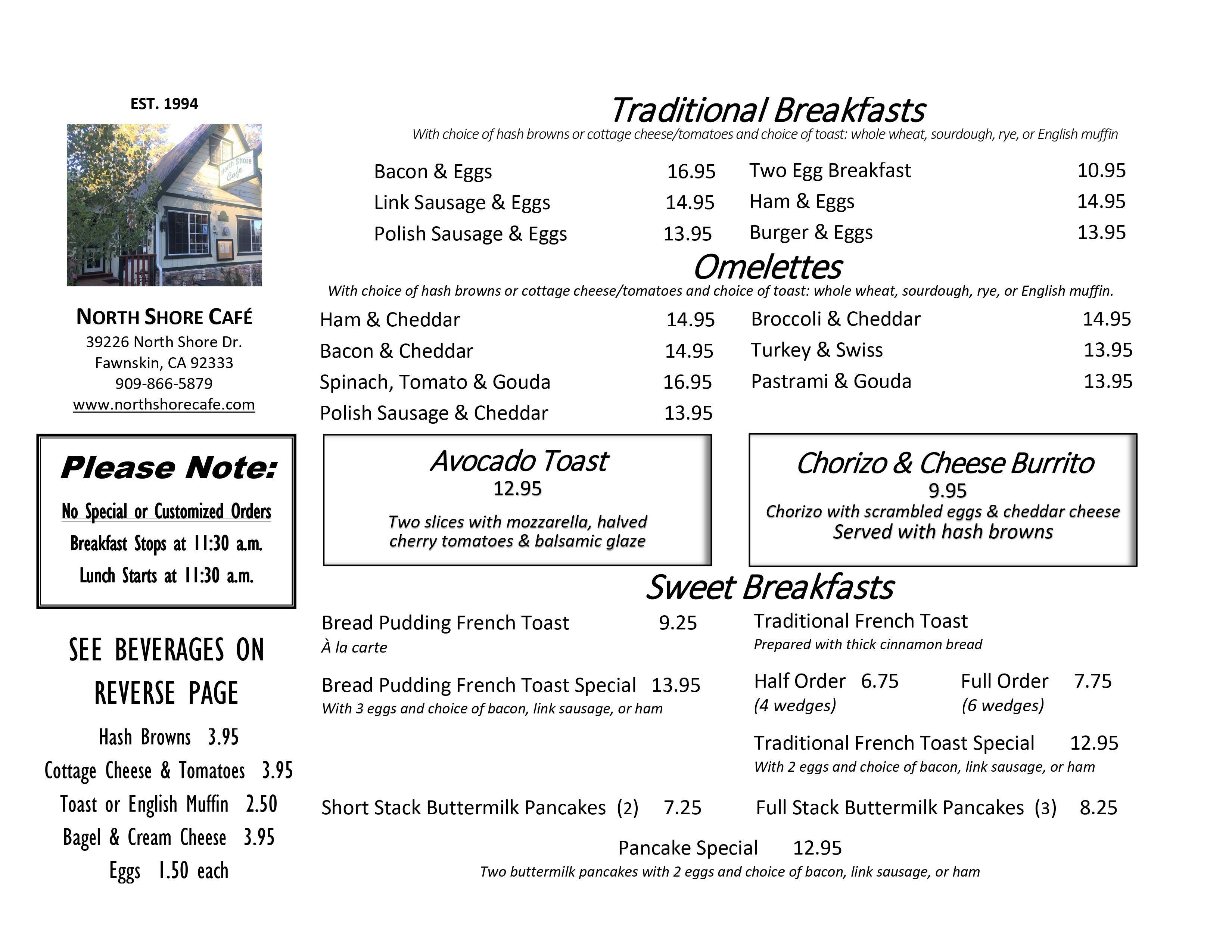 Breakfast Menu