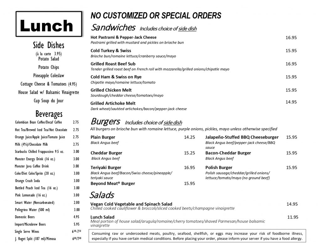 Lunch Menu